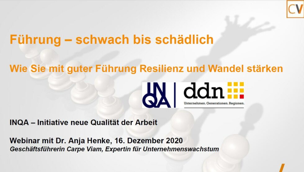 Führung – schwach bis schädlich – Wie Sie mit guter Führung Resilienz ...